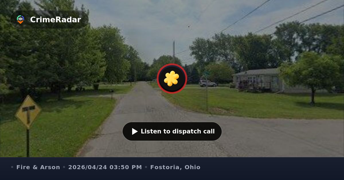 Small structure fire reported on Fall Street, Fostoria OH | CrimeRadar