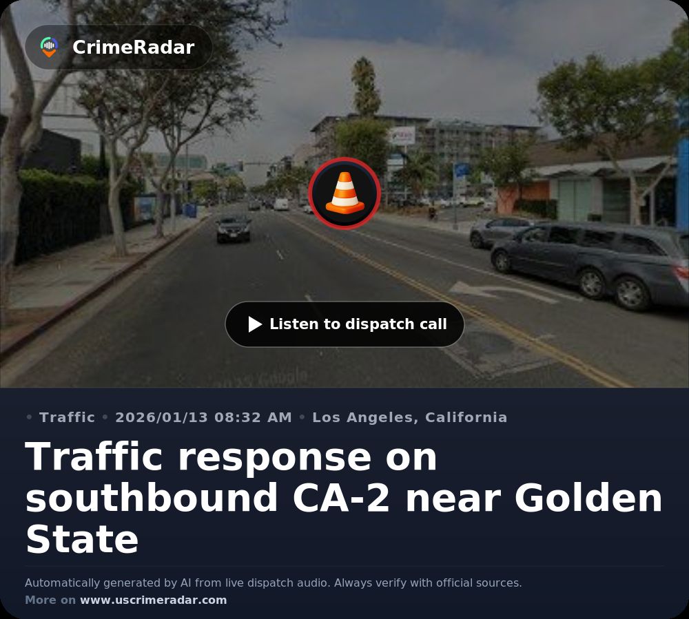Traffic response on southbound CA-2 near Golden State, Los Angeles CA ...