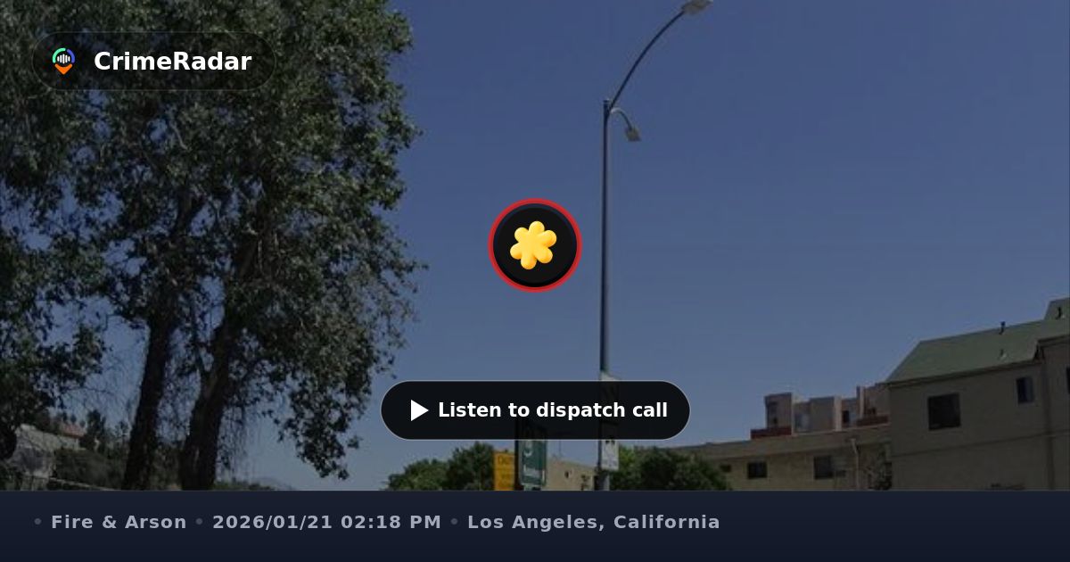 Rubbish fire near Pasadena Freeway, Los Angeles CA | CrimeRadar