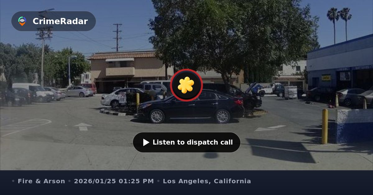 Auto fire handled near Pico and Manning, Los Angeles CA | CrimeRadar