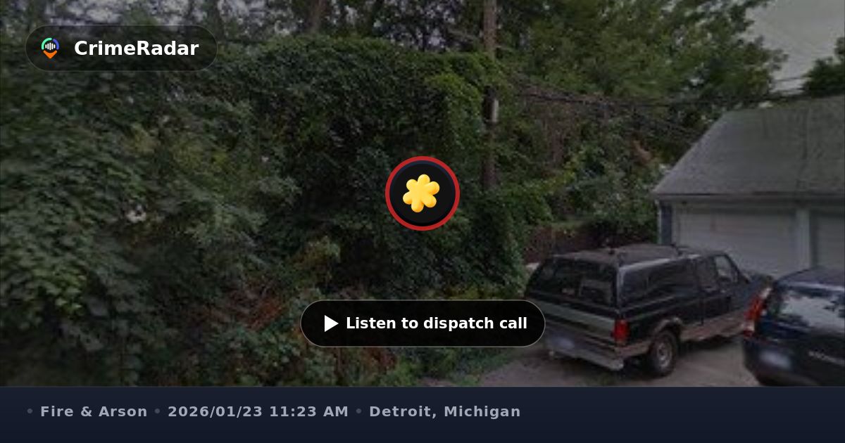 Possible house fire near Santa Maria St, Detroit MI | CrimeRadar