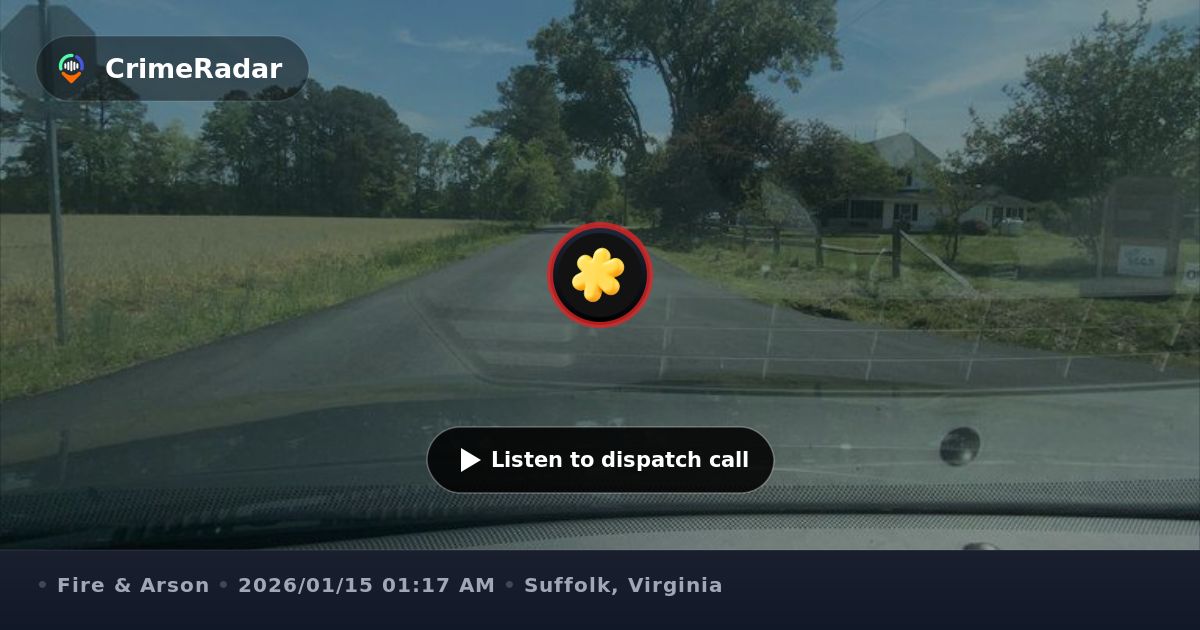 Vehicle fire reported near Hosier and White Marsh roads, Suffolk VA ...