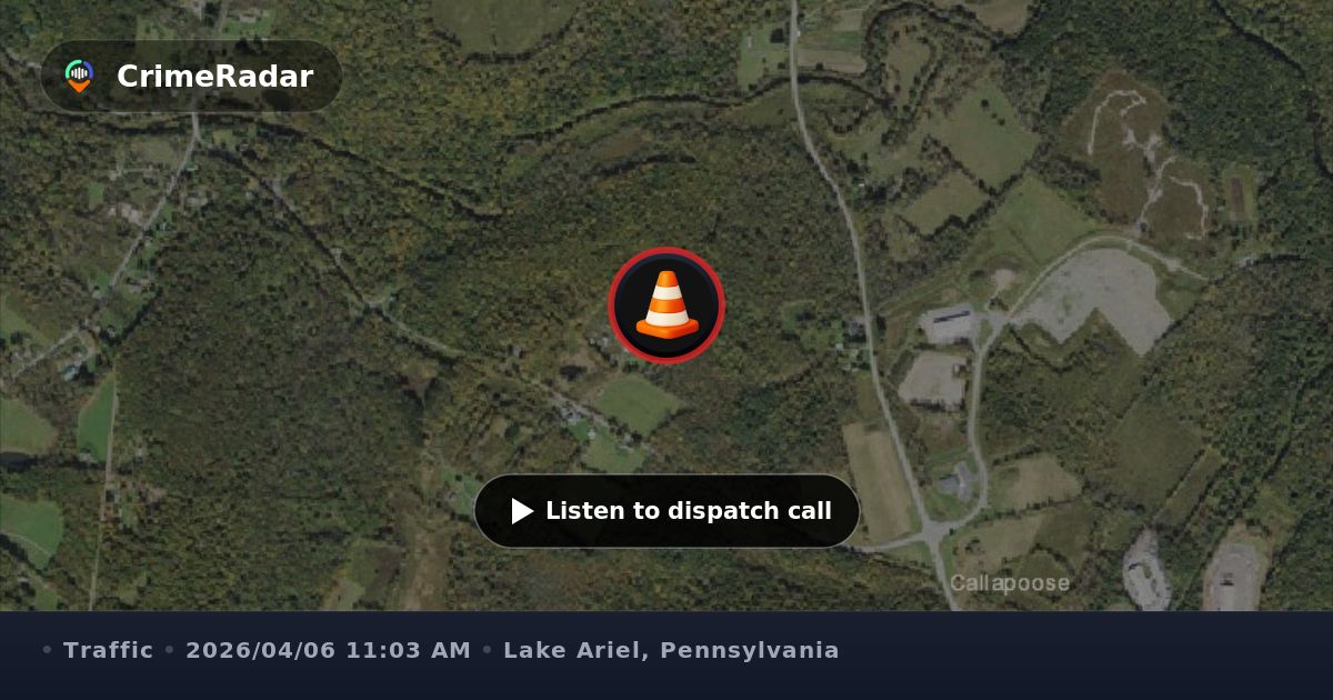 Tractor trailer blocking road on Easton Turnpike, Lake Ariel PA ...