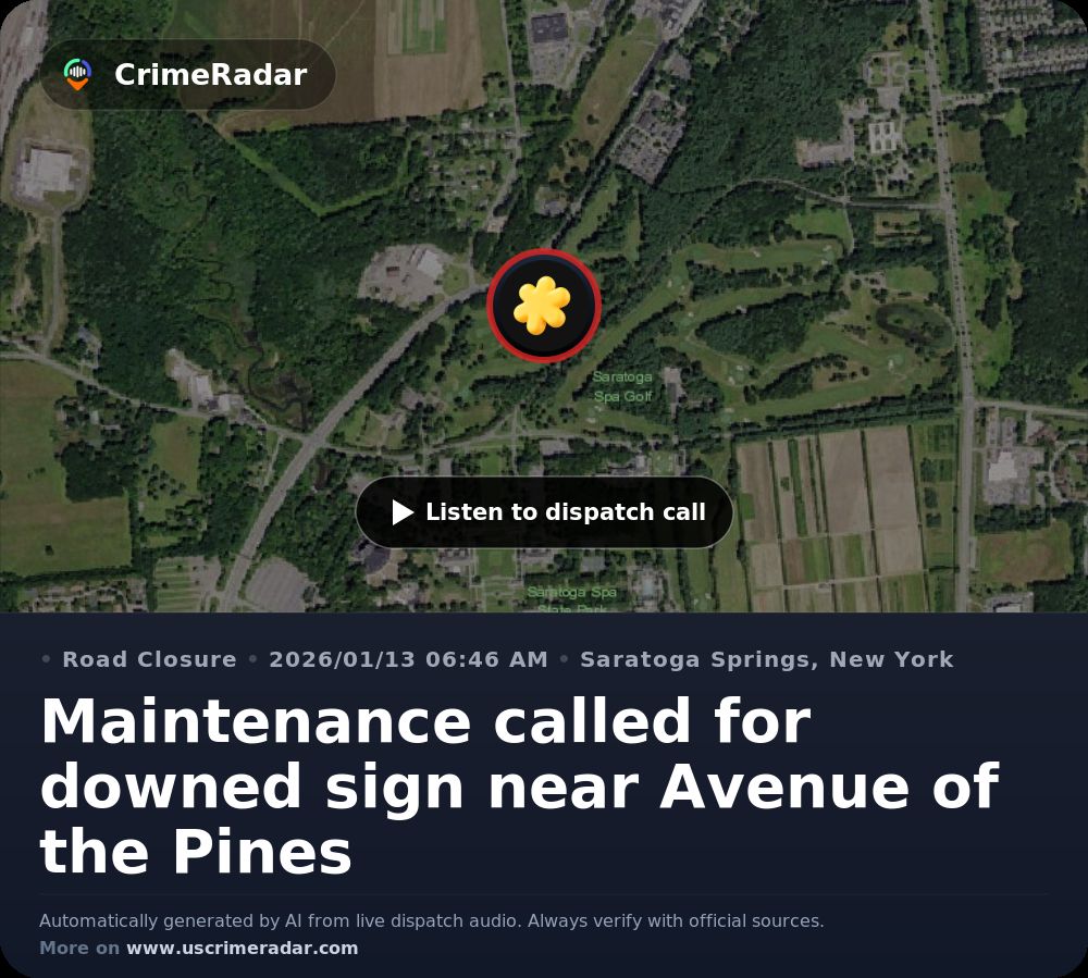 Maintenance called for downed sign near Avenue of the Pines, Saratoga ...