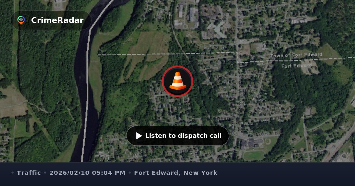 Vehicle hits road sign near train tracks, Fort Edward NY | CrimeRadar