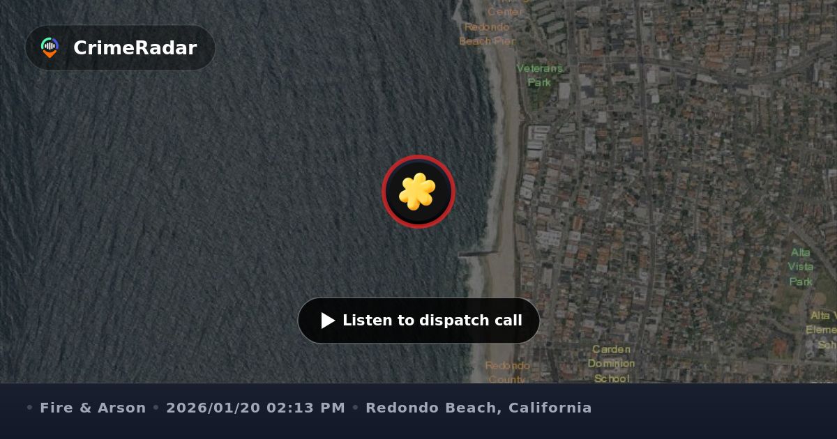 Apparent fire near South Catalina Avenue, Redondo Beach CA | CrimeRadar