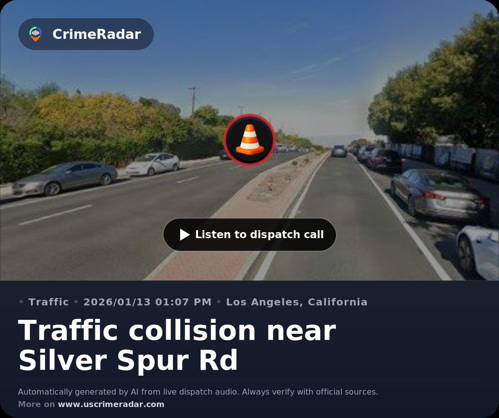 Traffic collision near Silver Spur Rd, Los Angeles County CA | CrimeRadar