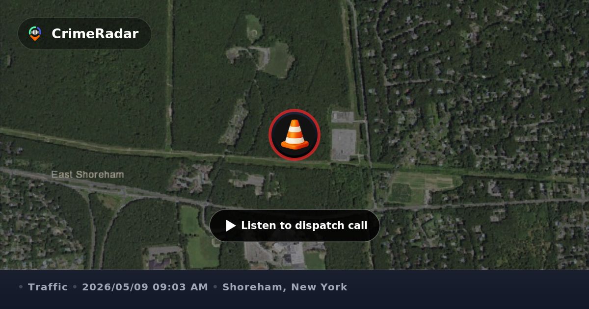 Traffic access through accident scene near ramp, Shoreham NY | CrimeRadar