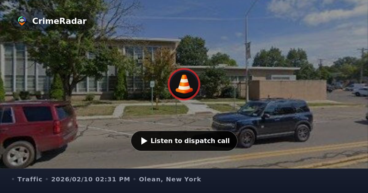 Report of hit-and-run crash near police department, Olean NY | CrimeRadar