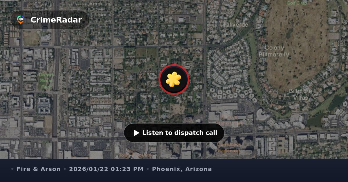 Fire alarm triggers near East Highland Ave, Phoenix AZ | CrimeRadar