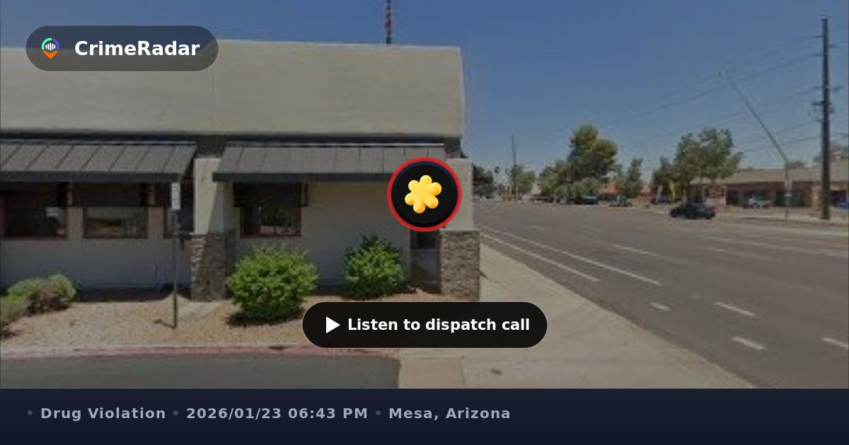 Apparent overdose near East Southern Ave, Mesa AZ | CrimeRadar
