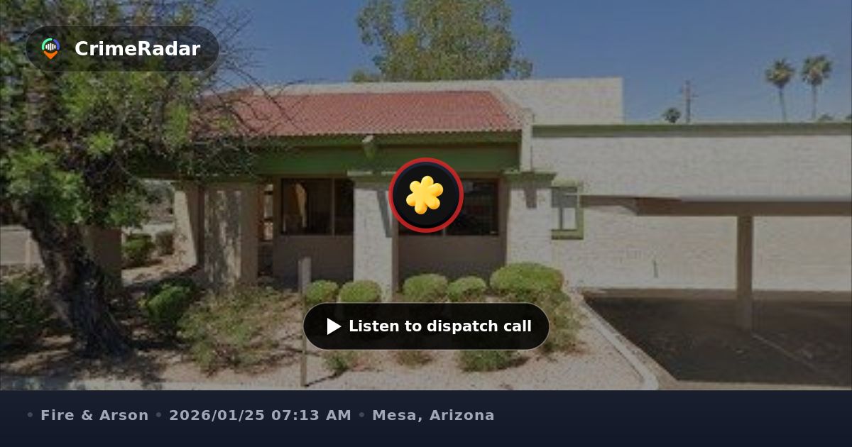 Fire alarm reported near East University Drive, Mesa AZ | CrimeRadar
