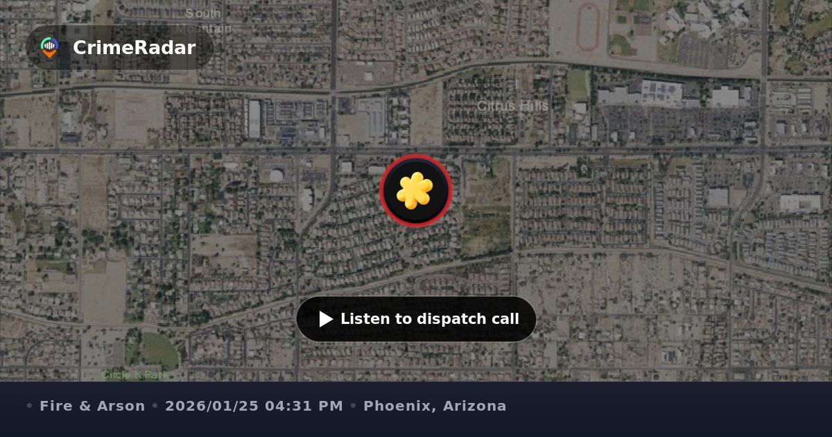 Fire reported on East Desert Drive in Phoenix, Phoenix AZ | CrimeRadar