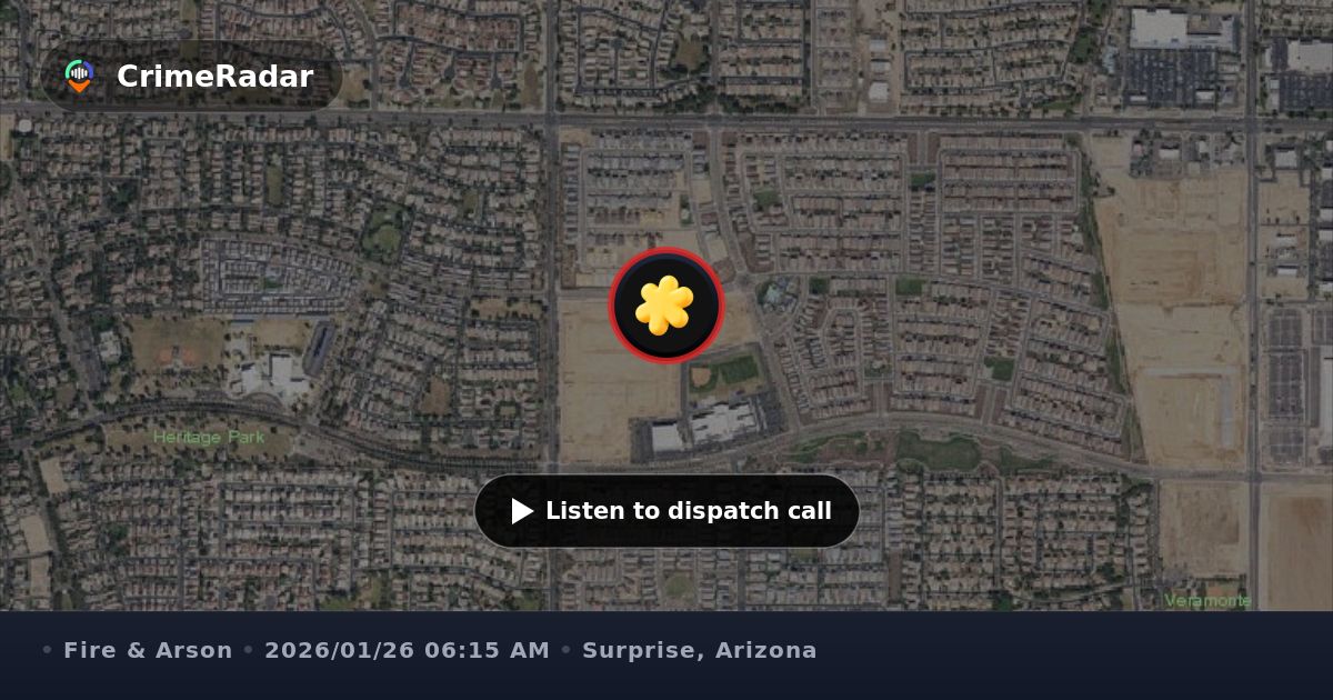 Fire alarm sounds near North 144th Lane, Surprise AZ | CrimeRadar