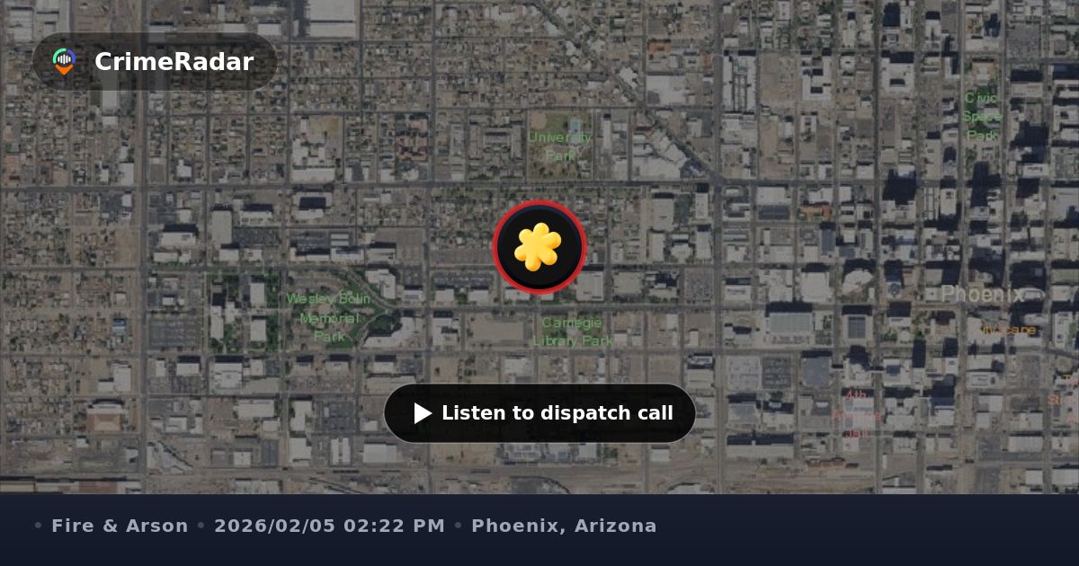 Fire crews contain blaze near Lincoln Street, Phoenix AZ | CrimeRadar