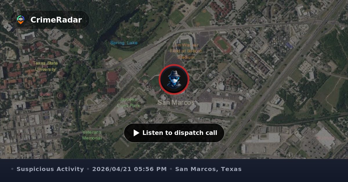 Police monitor pinned vehicle in parking lot, San Marcos TX | CrimeRadar