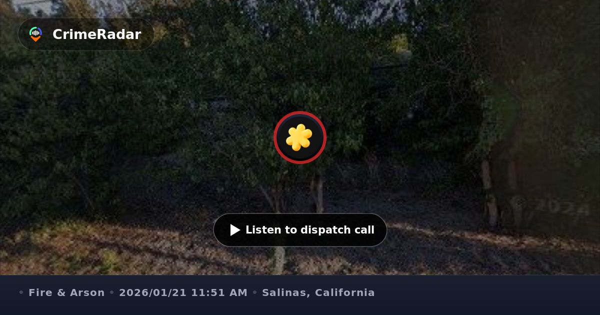 Vegetation fire near Vierra Canyon Rd, Salinas CA | CrimeRadar