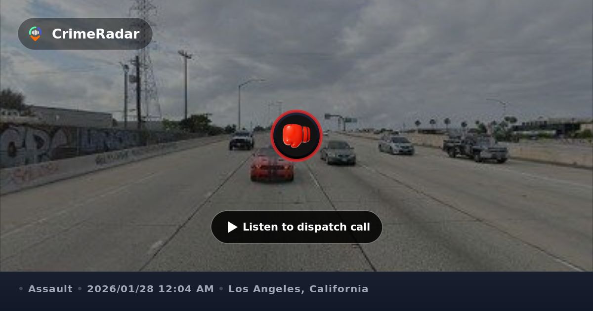 Battery suspect incident on I‑110 near Gage off‑ramp, Los Angeles CA ...