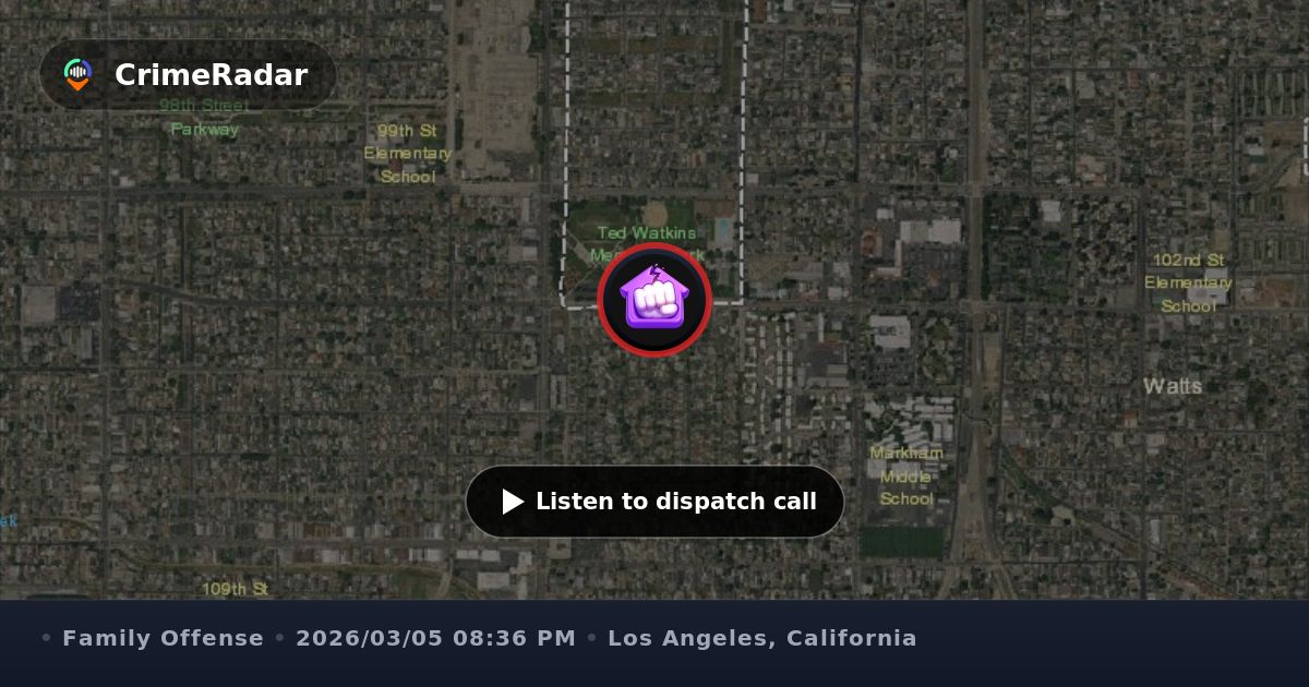Domestic violence reported at Antwerp Street apartment, Los Angeles CA ...
