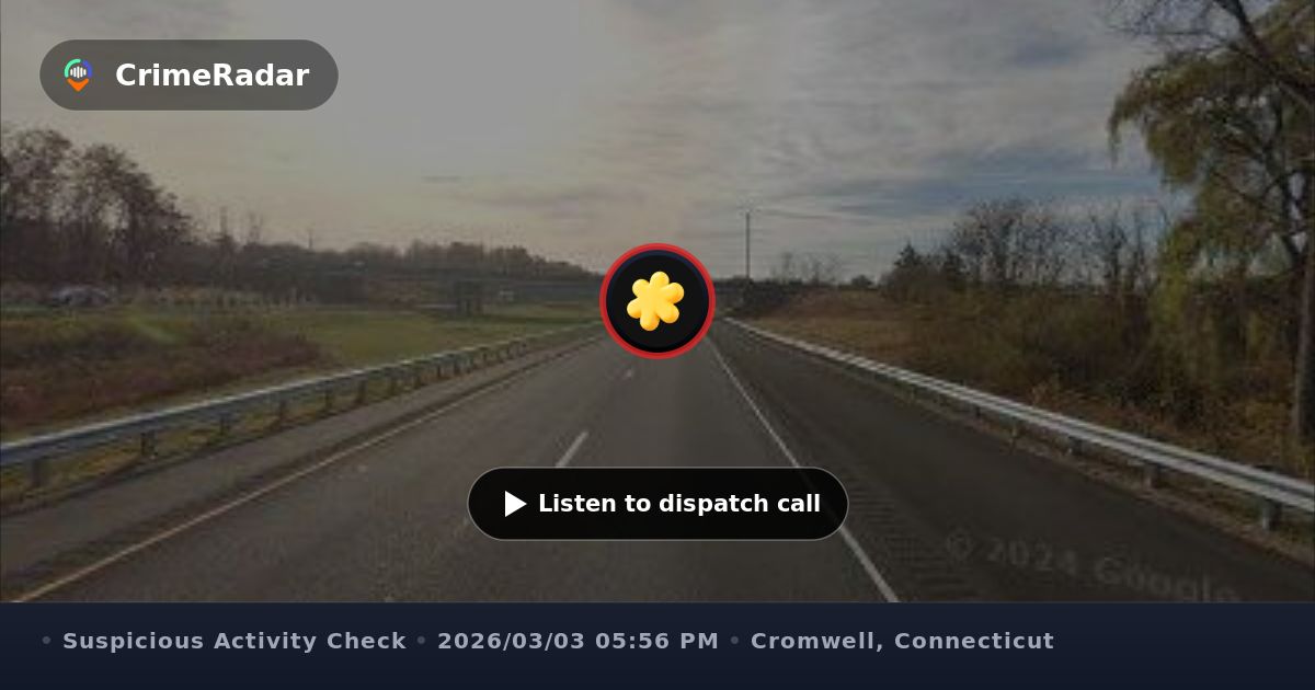 Officer checks person walking along roadway, Cromwell CT | CrimeRadar