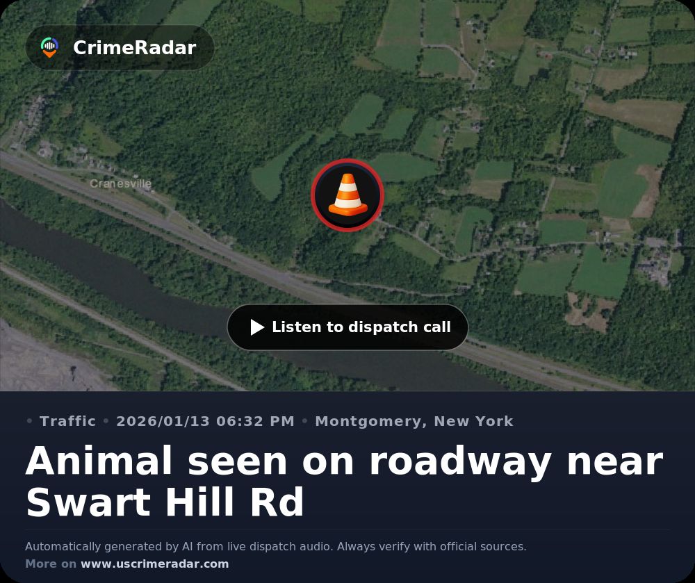 Animal seen on roadway near Swart Hill Rd, Montgomery County NY ...