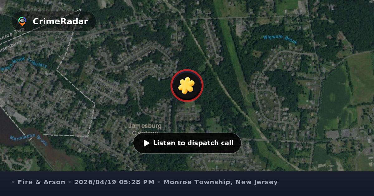 Smoke alarm activation with no fire found, Monroe Township NJ | CrimeRadar