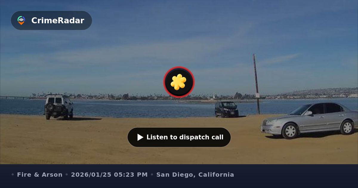 Rubbish fire reported on Fiesta Island, San Diego CA | CrimeRadar