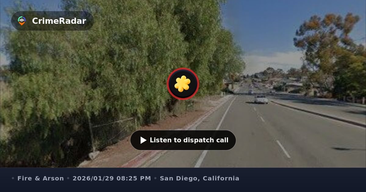 Fire reported near Imperial Avenue, San Diego CA | CrimeRadar