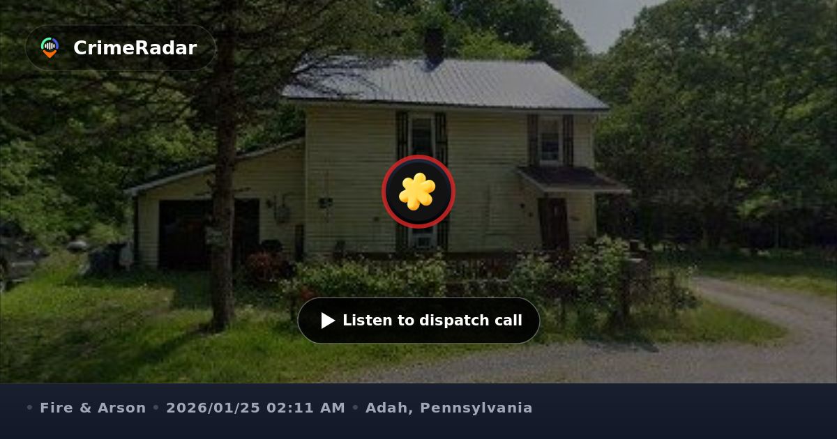 House engulfed by fire near Palmer Road, Adah PA | CrimeRadar