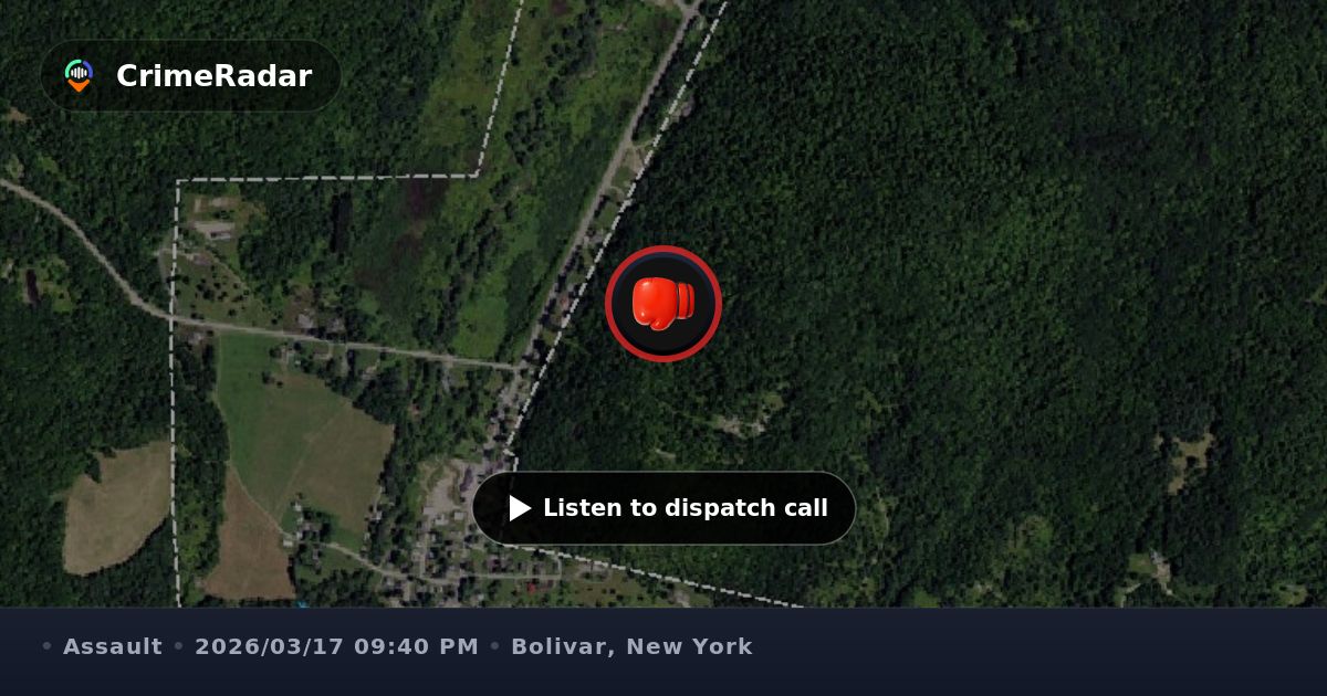 Man assaulted at bar, now at hospital, Bolivar NY | CrimeRadar