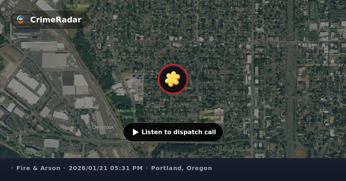 Apparent small fire near pedestrian bridge, Portland OR | CrimeRadar