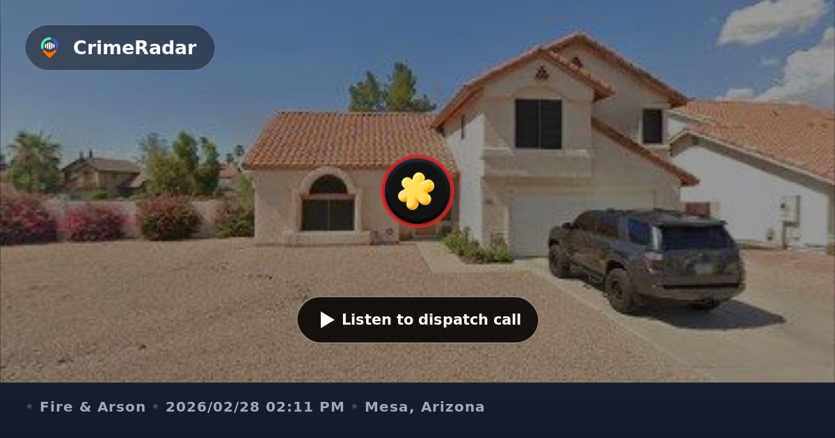 House fire reported on East Glade Circle, Mesa AZ | CrimeRadar
