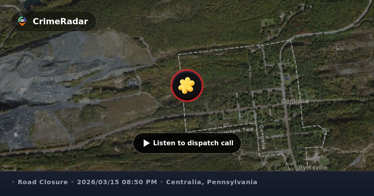 Route 61 in Centralia closed due to debris, Centralia PA | CrimeRadar