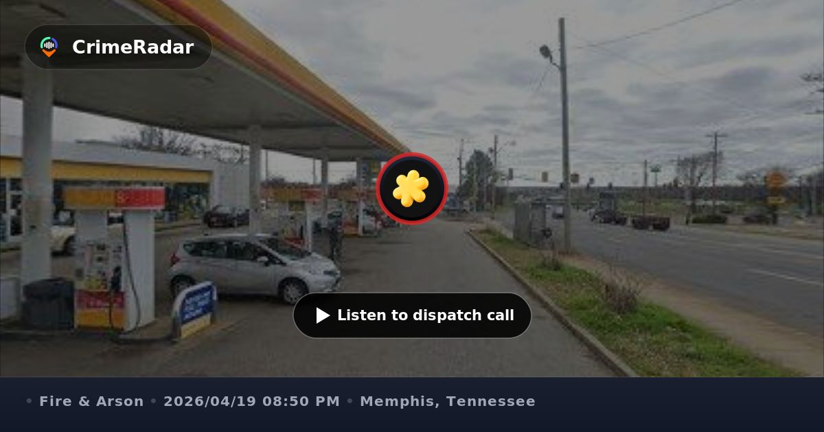Vehicle on fire at Shell gas station, Memphis TN | CrimeRadar