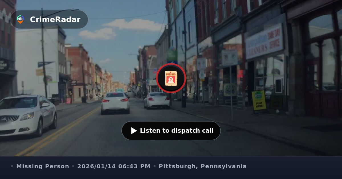 Possible runaway reported near Camback Street, Pittsburgh PA | CrimeRadar