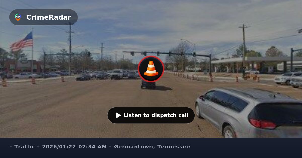 Minor one-car crash near Wolf River Blvd, Germantown TN | CrimeRadar