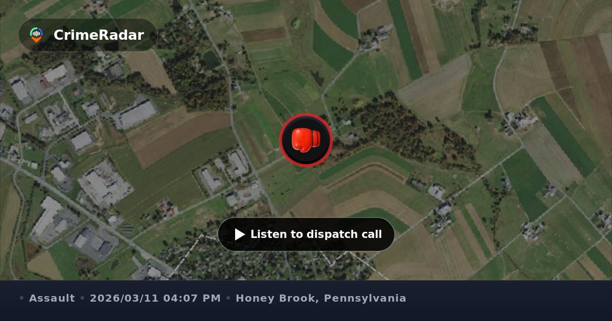 Assault reported on Conestoga Avenue, Honey Brook PA | CrimeRadar