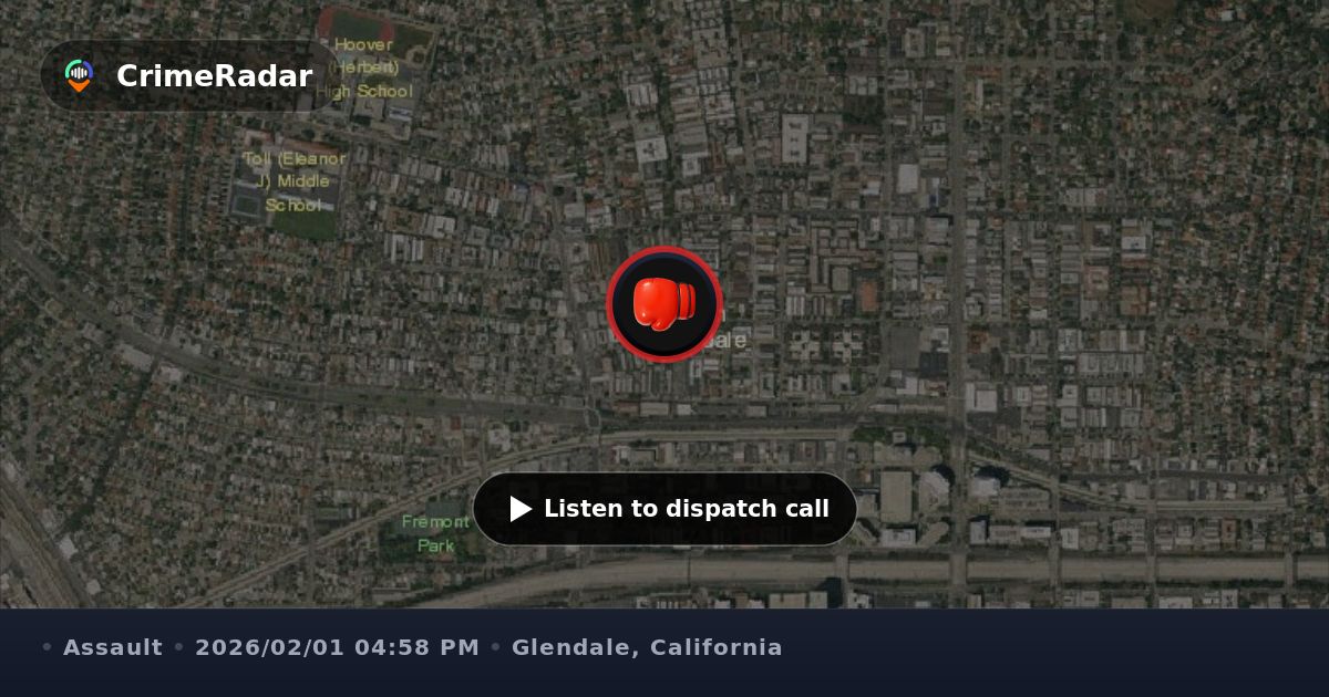 Assault victim reported near Pioneer Drive, Glendale CA | CrimeRadar