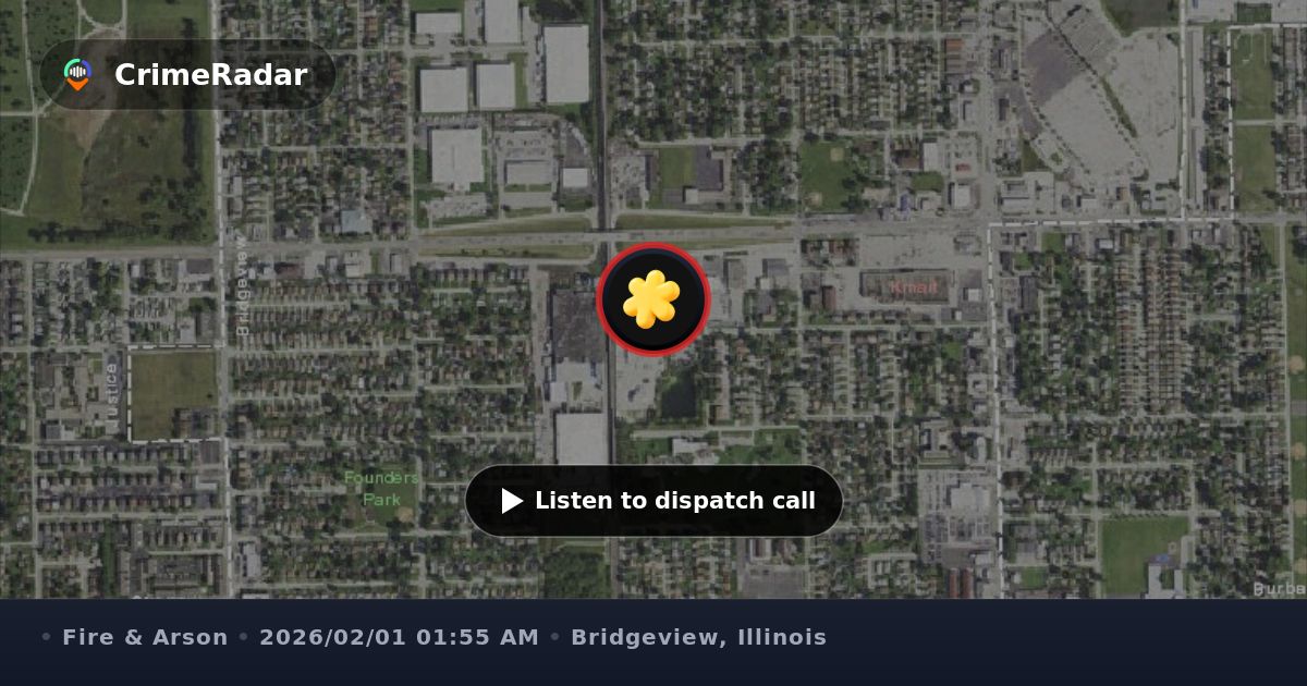 Fire alarm reported near West 79th Street, Bridgeview IL | CrimeRadar
