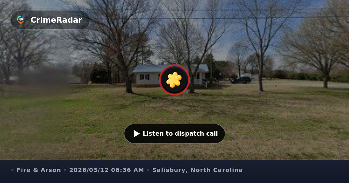 Reported house fire on Hurley School Road, Salisbury NC | CrimeRadar