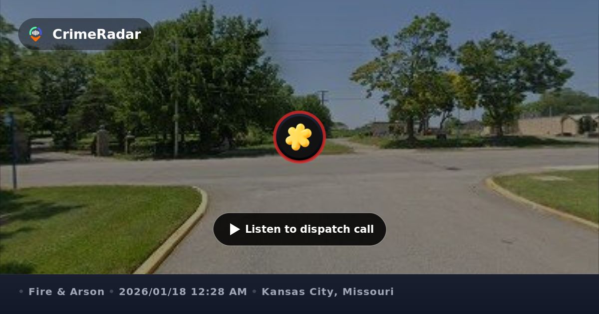Car fire contained near cemetery on Troost Ave, Kansas City MO | CrimeRadar