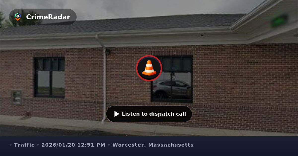 Minor vehicle crash near Cornerstone Bank, Worcester MA | CrimeRadar