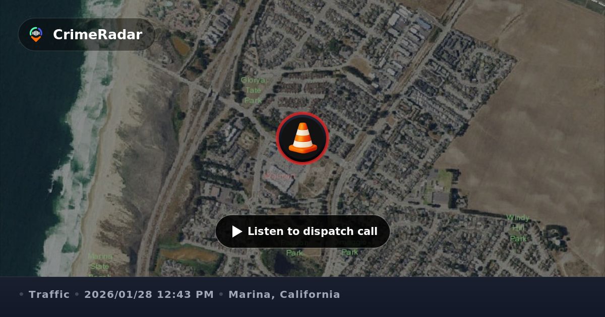 Vehicle crash with injury near Reservation Rd, Marina CA | CrimeRadar