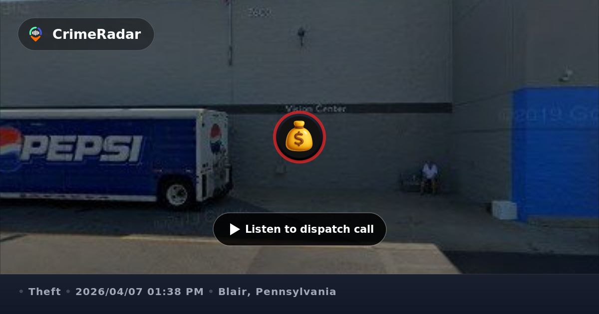 Retail theft suspect detained at Walmart, Blair County PA | CrimeRadar