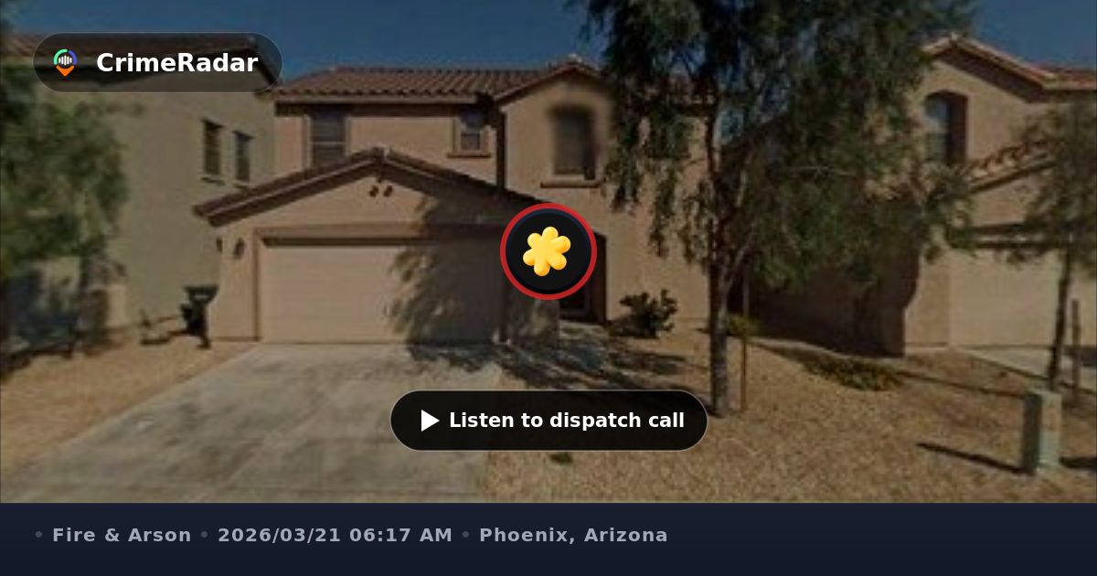 Confirmed fire near North 95th Avenue in Phoenix, Phoenix AZ | CrimeRadar