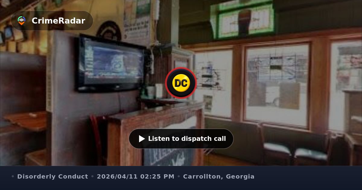 Intoxicated man causing disturbance at The Pub, Carrollton GA | CrimeRadar