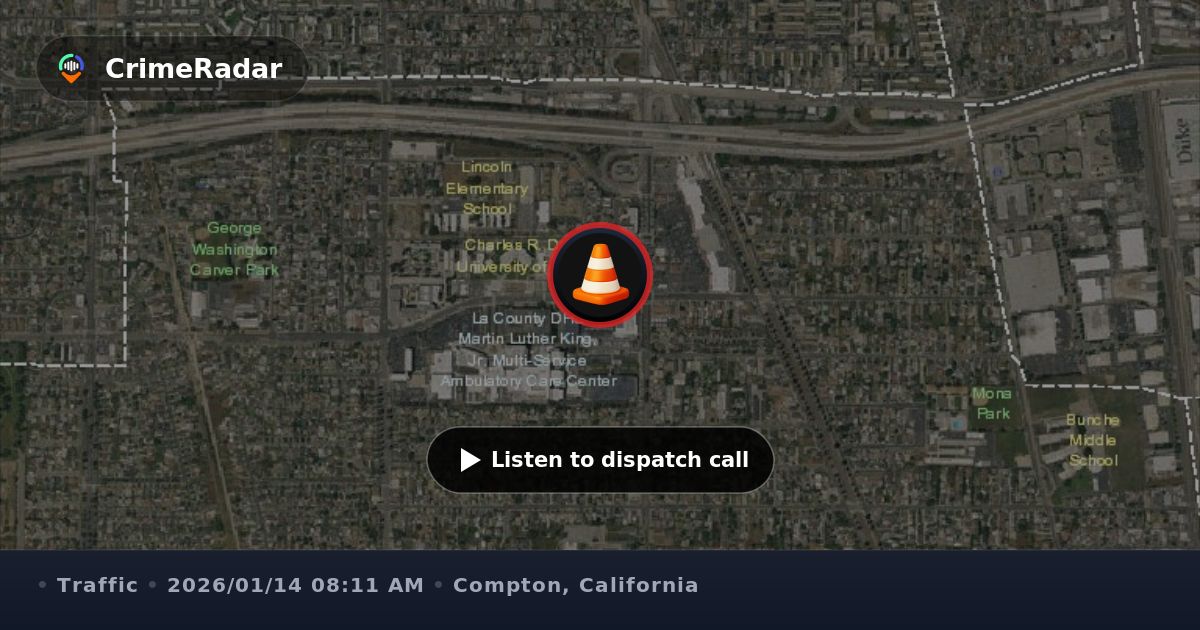 Traffic collision near El Segundo Blvd and Alameda St, Compton CA ...