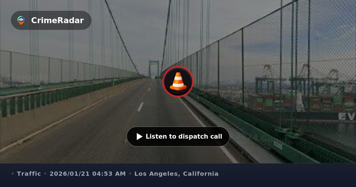 Traffic collision on Vincent Thomas Bridge, Los Angeles CA | CrimeRadar