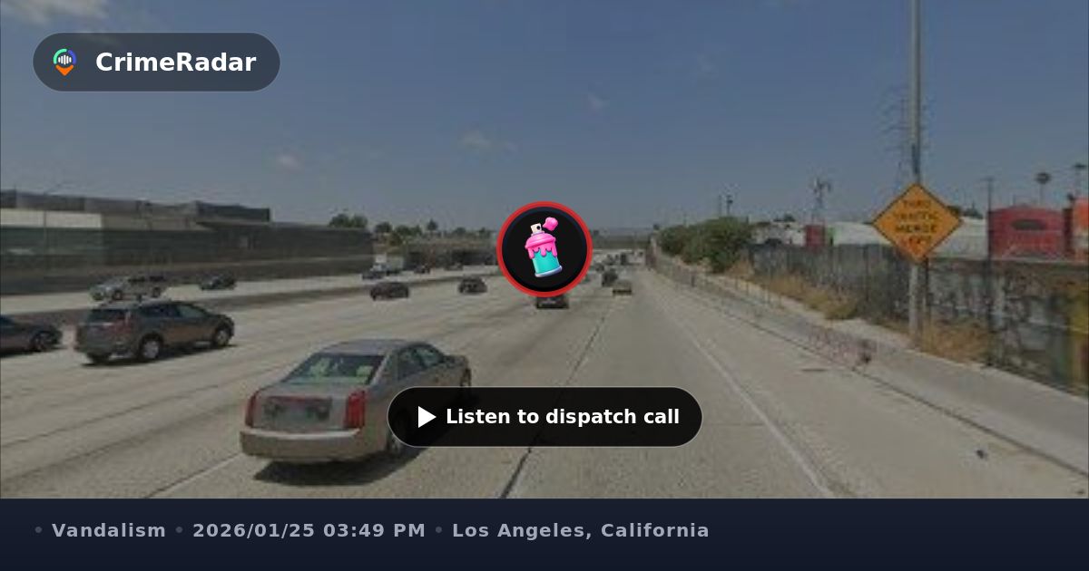 Possible vandalism near Victoria Street on-ramp, Los Angeles County CA ...