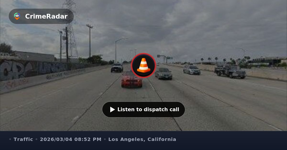 Pedestrian walking against traffic on freeway, Los Angeles CA | CrimeRadar